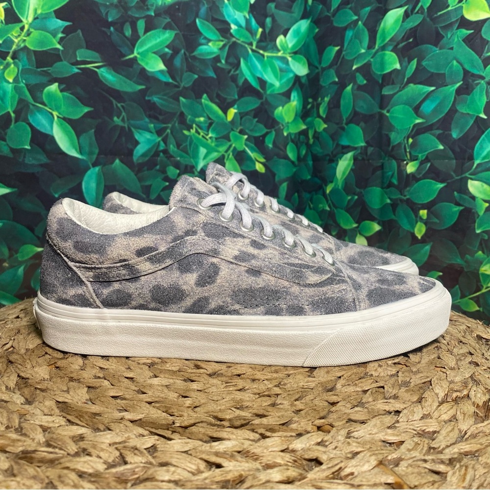 Vans Old Skool Leopard Print Hairy Grey White - Gem